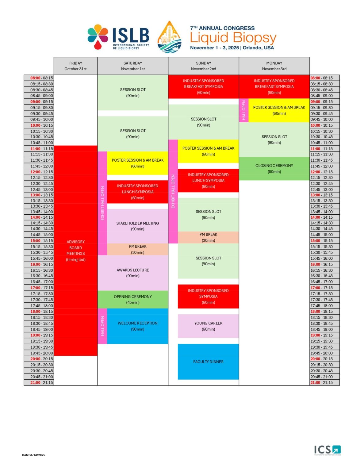 Program at a Glance - ISLB 2025